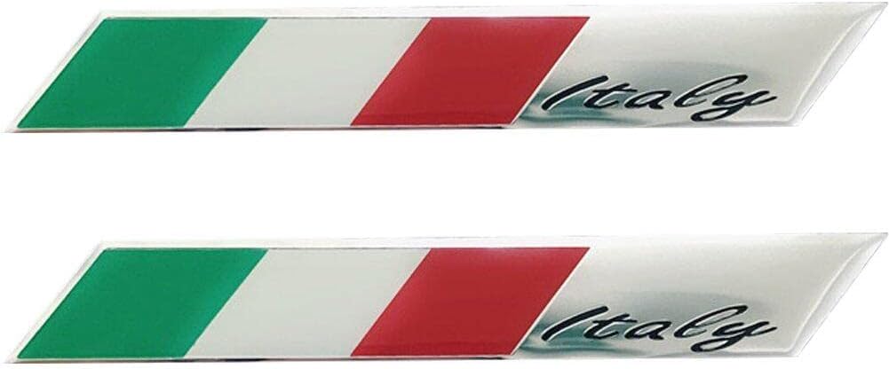 2pcs Italy Flag Car Sticker Decals 3d Aluminum Body Stickers Car ...