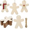 Amazon.com: 36 Pcs Wooden Gingerbread Man Ornaments Unfinished Wood ...