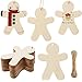 Amazon.com: 36 Pcs Wooden Gingerbread Man Ornaments Unfinished Wood ...