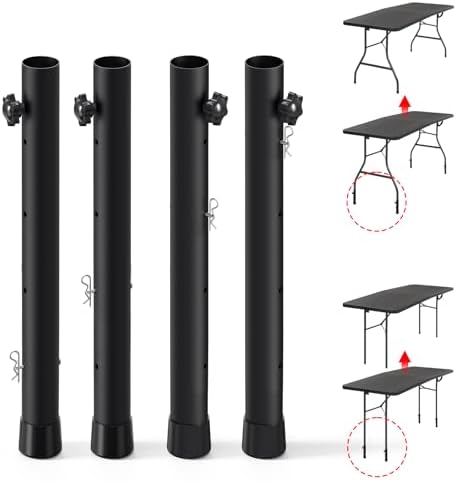 Amazon.com: 8 Pack Table Risers For Folding Table, 4 Levels Adjustable ...
