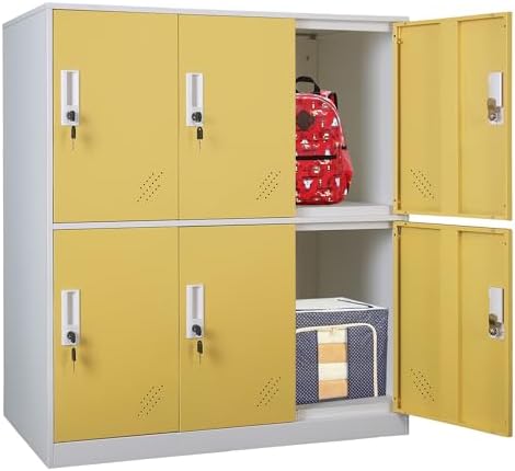 Amazon.com: MECOLOR Metal Locker Storage Cabinet with 6 Independence ...