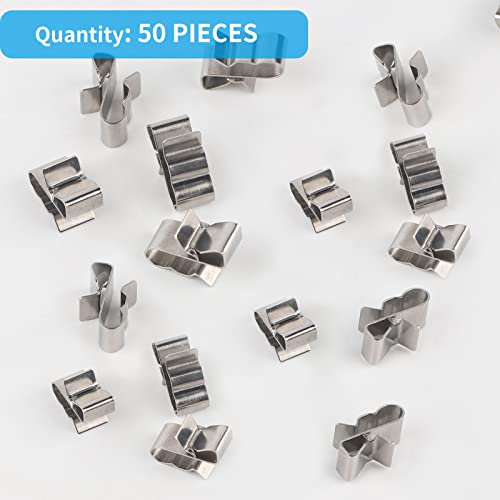 LALAGO Pack of 50 Cable Clips, Stainless Steel Cable Clips, Cable Clips ...