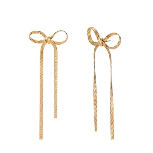 ESTAILO Golden Bow Drop Earrings | Stylish & Trendy Earrings for Women ...