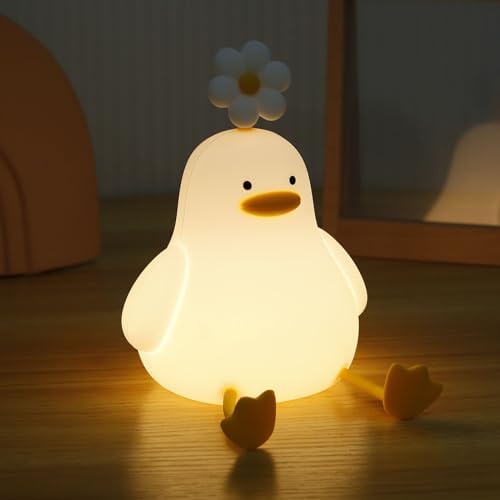 Amazon.com: KTZCTPCA Duck Night Light, 3 Colors Silicone Flower Duck ...