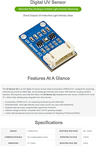 Uv Sensor C Compatible With Arduinoraspberry Pi I2c Digital Ultraviolet Sensor Module With