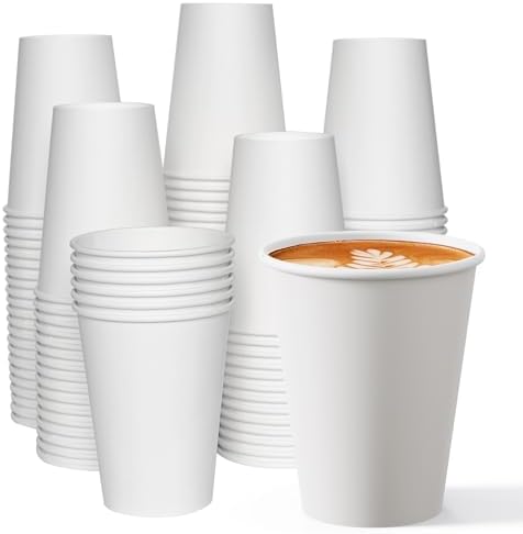 Amazon.com: JOLLY CHEF 12 oz Paper Coffee Cups 100 Pack, Disposable Hot ...