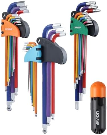 Lichamp 27-Piece Rainbow Allen Key Set, Torx SAE Metric Allen Wrenches ...