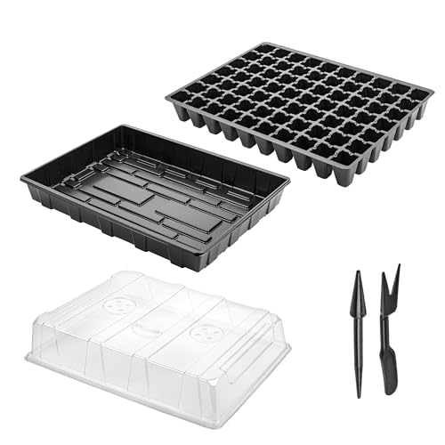Mr. Pen- Seed Starter Tray Kit, 5 Pack, Black, Total 350-Cells, Seed ...