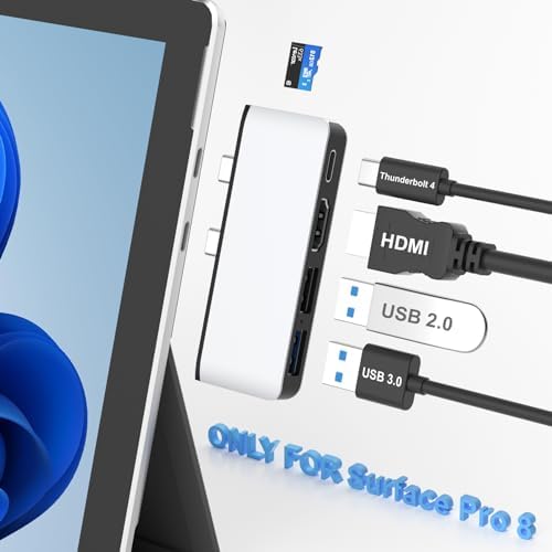 Amazon.com: Surface Pro 8 Adaptador USB Estación de acoplamiento Hub con HDMI 4K - Accesorios ...
