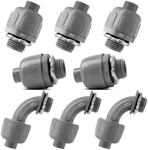 1 Inch Electrical Conduit Connector Kit,8-Pack Nonmetallic Plastic ...