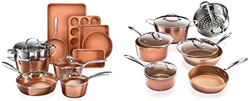 Amazon.com: Gotham Steel Hammered Copper Collection – 15 Piece Premium ...