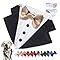 Amazon.com: Custom-Fit Dog Tuxedo with Bow Tie & Lapel Uncut Cham ...