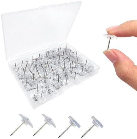 Amazon.com: BlingKingdom 100pcs Push Pins Tacks Clear Plastic Head ...