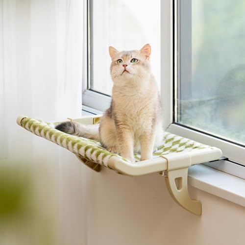 MEWOOFUN Cat Window Sill Perch for Indoor Cats, One-Step Sliding ...