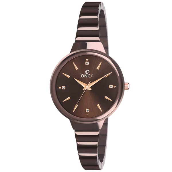 Buy Onex Stainless Steel Strap Analog Watch for Women(Brown) | 5005 ...