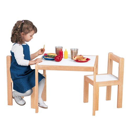 Constructive Playthings CPX-891 Wood Laminate Table and 2 Chairs, 28 ...