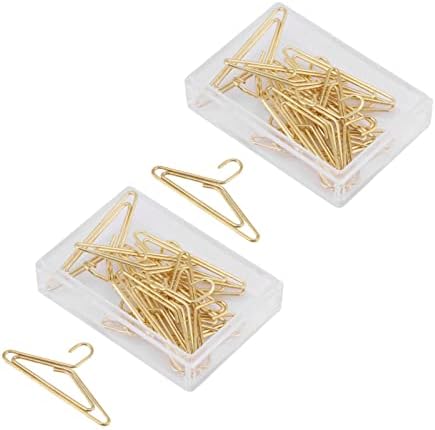 Amazon.com : 24PCS Paper Clips, Gold Paperclips with Storage Box Cute ...