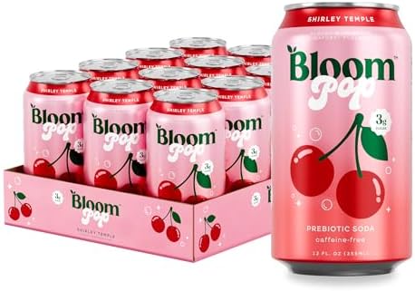 Amazon.com : Bloom Pop Prebiotic Soda 12 Pack, Shirley Temple Flavor ...