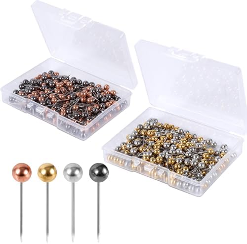 400 Pcs Map Pins, Colorful Round Push Pins Small Round Head Push Pins ...