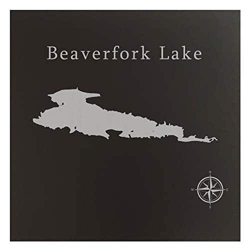 Amazon.com: Beaverfork Lake Map 12x12" Black Metal Wall Art Office ...