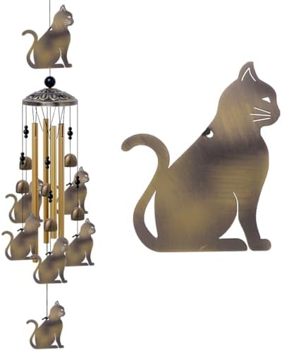 Amazon.com : Cat Wind Chimes Decor, Gifts for Mom, Home, Garden ...