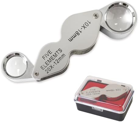 Amazon.com: STNRST-IN 10X 20X Jewelers Loupe, Pocket Magnifying Glass ...