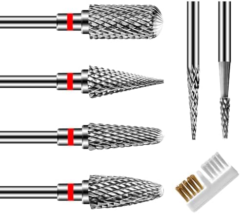 Amazon.com: Diesisa 6 Pack Nail Drill Bits for Acrylic Nails, 3/32 ...