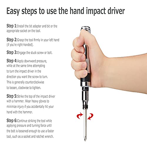 YUMILI 12pcs Impact Wrench Set Manual Reversible Impact Wrench Set ...