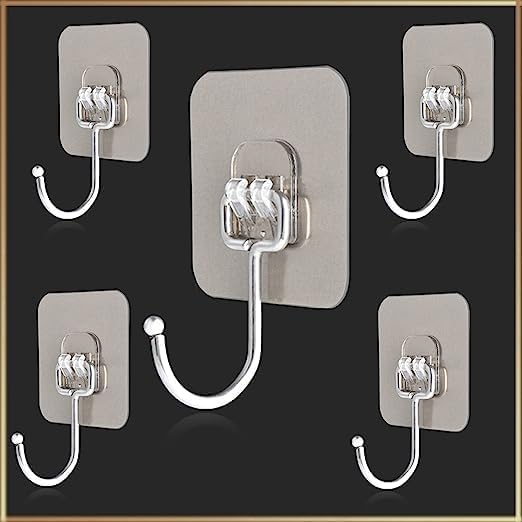 GDR Self Adhesive Wall Mounted Hook - Non Trace & No Drilling PVC Wall ...