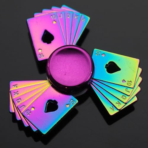 Bestie toys Metal Fidget Spinner Playing Cards, ACE,Black Jack Luck ...