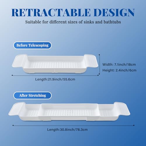 Snapklik.com : HOMEE Expandable Bathtub Caddy Tray, Plastic Drain Bath ...