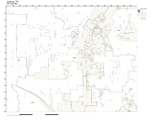 Amazon.com : ZIP Code Wall Map of Joshua, TX ZIP Code Map Not Laminated ...