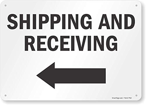 SmartSign "Shipping And Receiving" Sign with Left Arrow | 10" x 14 ...