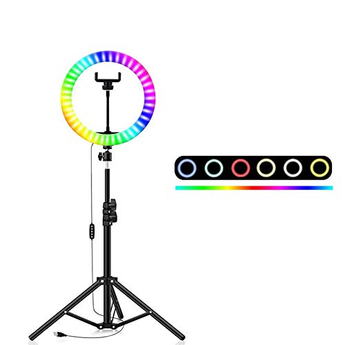 generic 12 Inch Ring Light 12 RGB Color Modes with Multifunction for ...