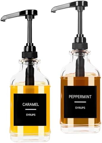 Amazon.com: Cocovana Coffee Syrup Dispenser 500 ml, 102 Labels ...