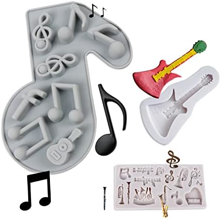 Amazon.com: 2-Pack Guitar and Musical Note Molds Set - Mold Music ...