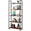 Amazon.com: 5 Tiers Bookshelf, Classically Tall Bookcase Shelf ...