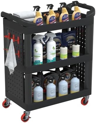 Amazon.com: Yenntrss 3 Tier Auto Detailing Cart with Wheels, Detail ...