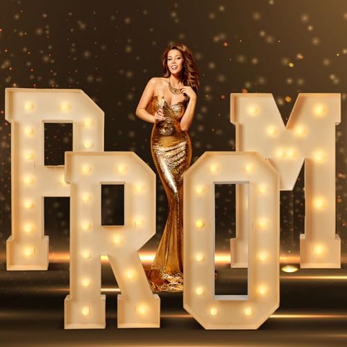 Amazon.com: Baquler 4 Pcs LED Marquee Letter Lights Sign Prom Light ...