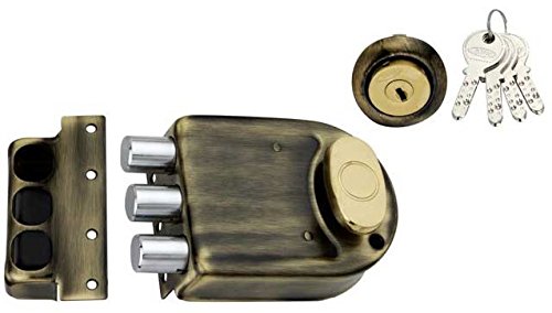Spider Tri Bolt Door Lock with 4 Brass Computer Keys, [DLTB01AB ...