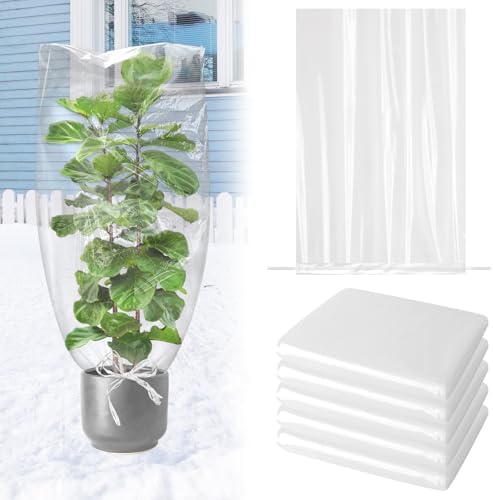 Amazon.com : UNIFAMILY 5PCS Plastic Plant Covers Freeze Protection with ...