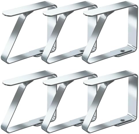 Blooven Tablecloth Clips 6 Pack Stainless Steel Table Cover Clamps ...