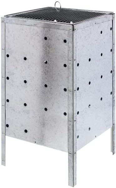 My Garden Portable Incinerator Bin 90 Litres Galvanized Steel Fire Bin ...