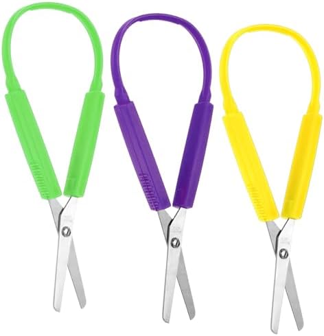 Telooco 3pcs Mini Loop Scissors 14cm Adaptive Design Scissor Colorful ...