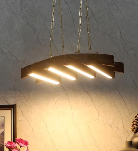 Buy Green House Handmade Sheesham Wood Hanging Pendant Ceiling Jhumar ...