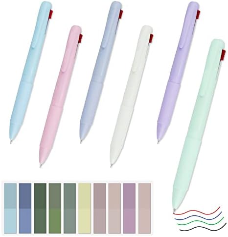 HMIEPRS 6 Pcs Retractable Multicolor Ballpoint Pens, 0.5mm 4-in-1 ...