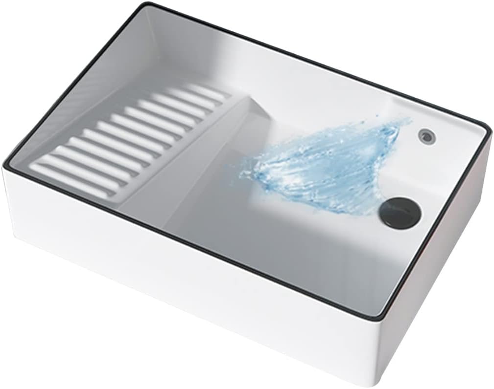 Amazon.com: Ceramic Bathroom Laundry Tub Rectangular Single Bowl Vessel ...