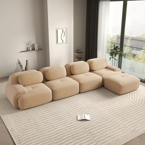 Amazon.com: 152" Modern Boneless Couches for Living Room, Corduroy ...
