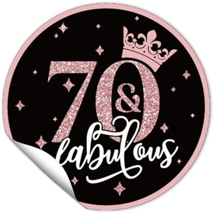 Amazon.com: REWIDPARTY 1.5 Inch Round 70th Birthday Stickers（80 Pieces ...