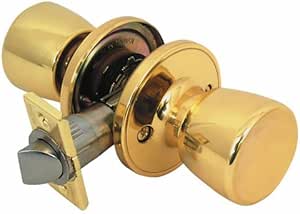 Tell Alton Bright Brass Steel Passage Lockset ANSI Grade 3 1-3/4 in ...